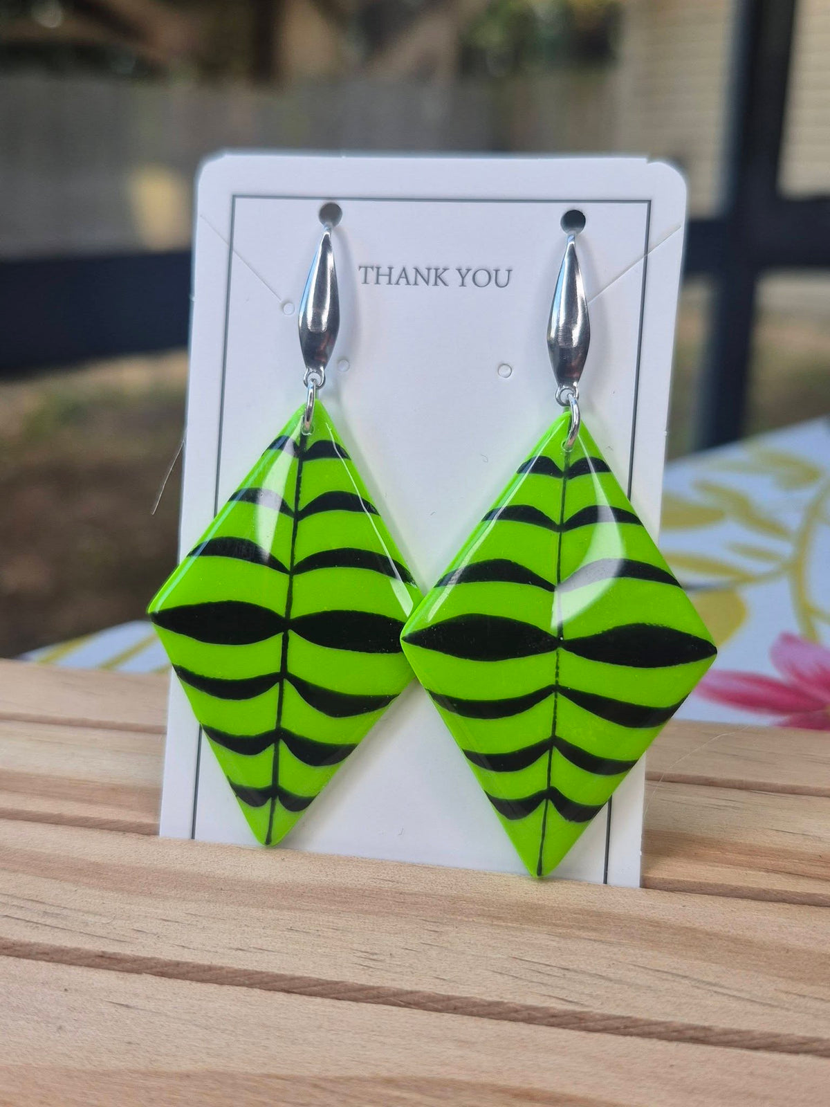 Green Tokelau Feletoa – Tongan Design Earrings