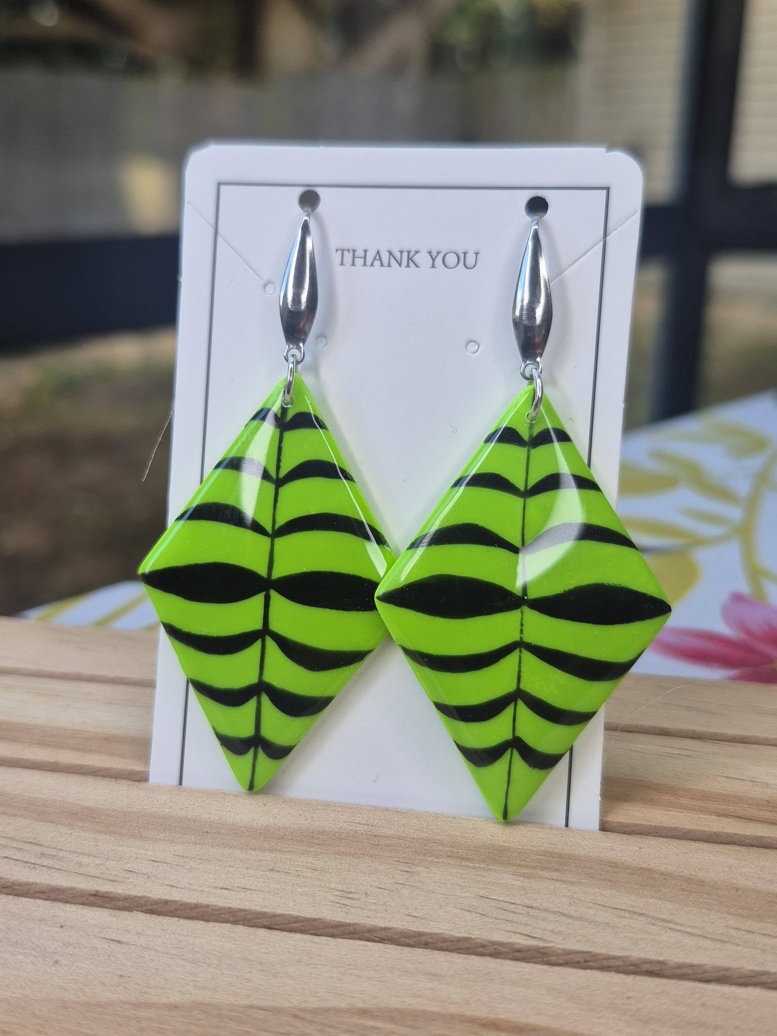 Green Tokelau Feletoa – Tongan Design Earrings
